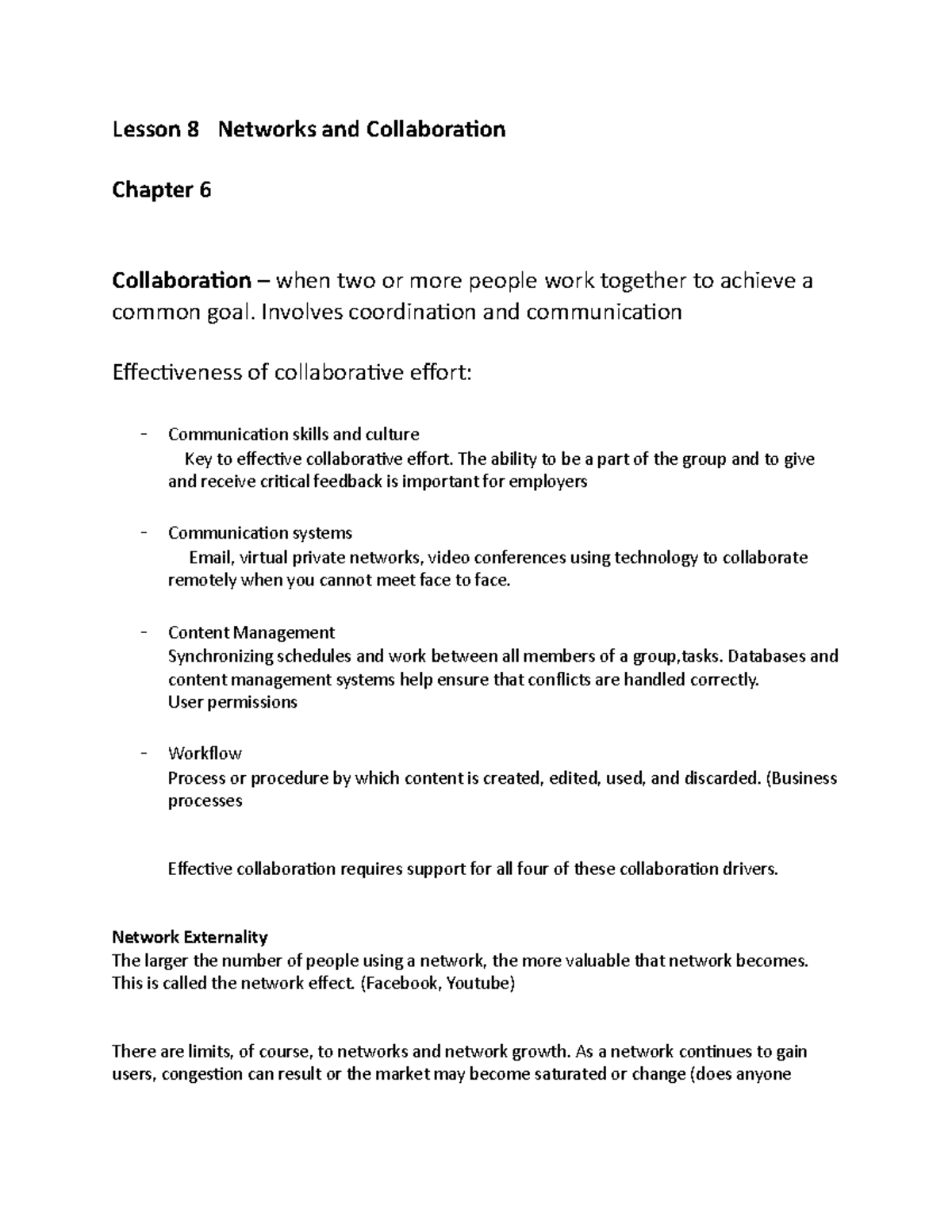 Lesson 8 Networks and Collaboration - Lesson 8 Networks and ...