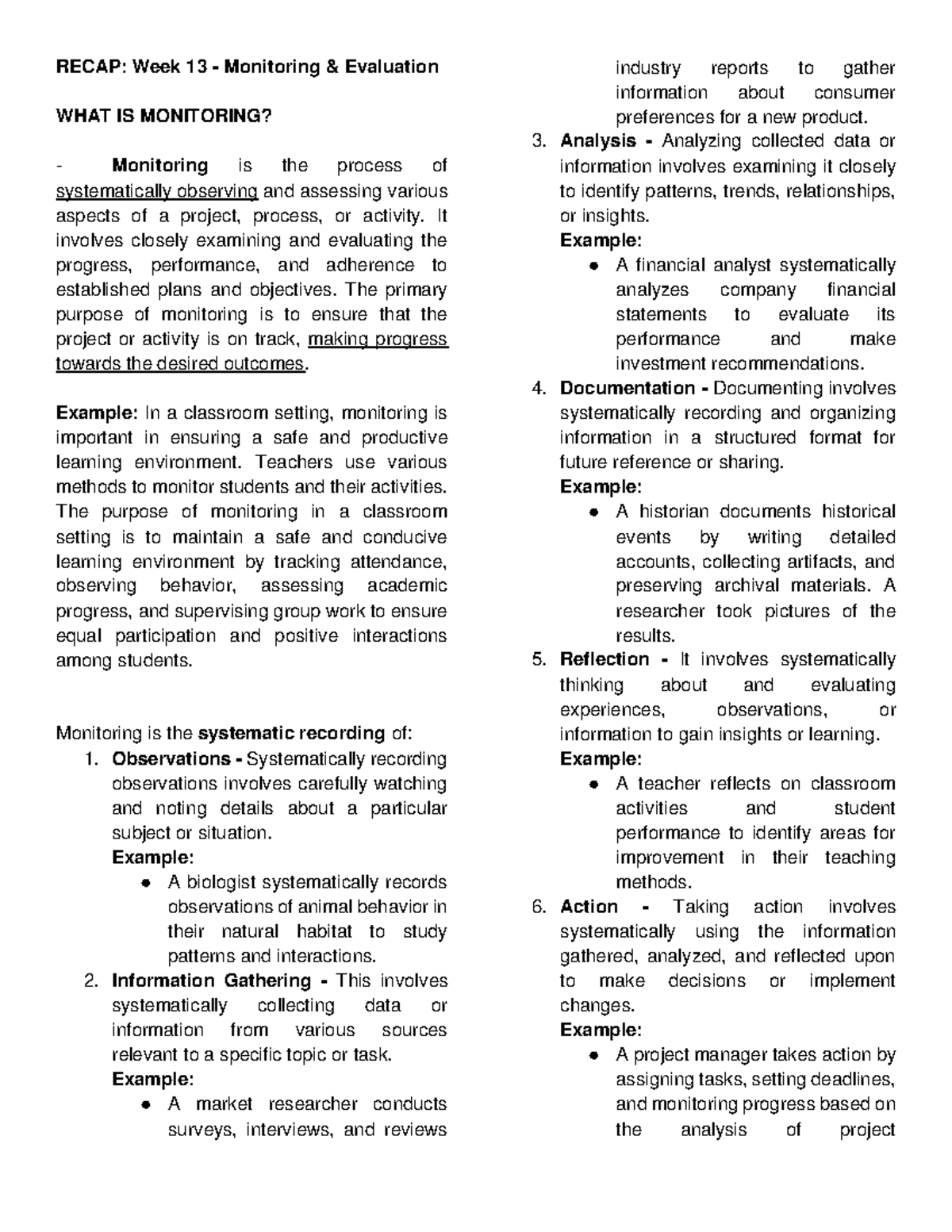 NSTP-102 - Finals Reviewer - RECAP: Week 13 - Monitoring & Evaluation ...