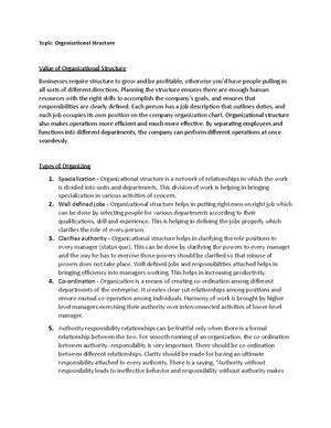 Organizational structure - Topic: Organizational Structure Overview ...