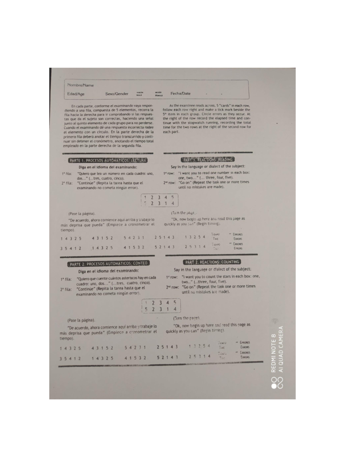 Protocolo 5 Digitos - Temas Actuales de Neuropsicología - Studocu