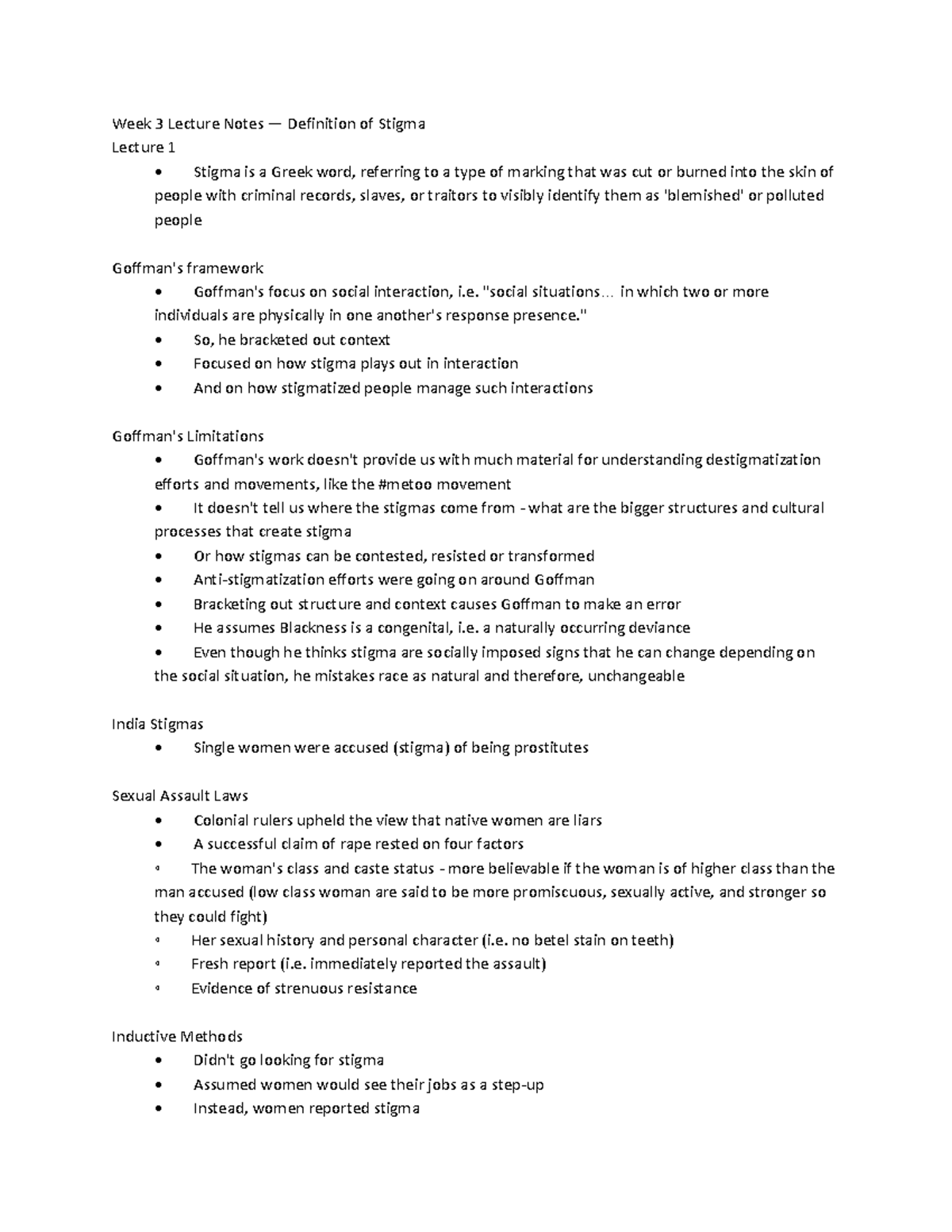 SOCY 225 WEEK 3 - Notes from lecture slides - Week 3 Lecture Notes ...