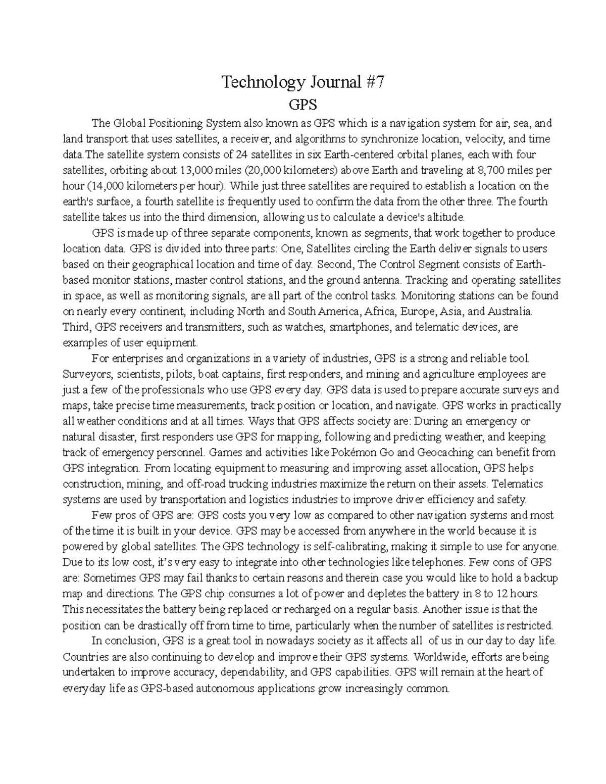 Technology journal 7 GPS - Technology Journal GPS The Global ...