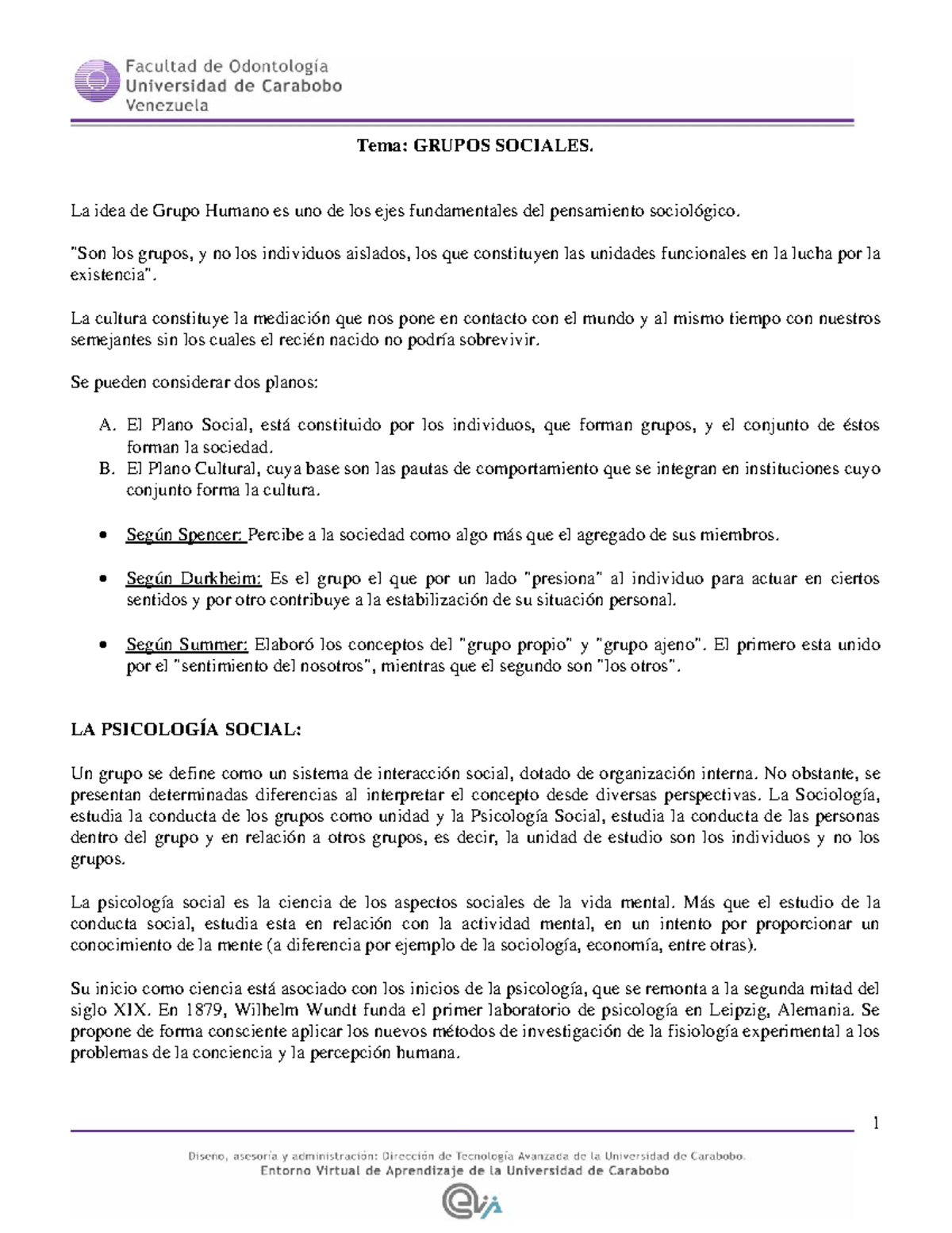 Grupos Sociales 2 - Bsbsbsbs - 1 Tema: GRUPOS SOCIALES. La idea de ...