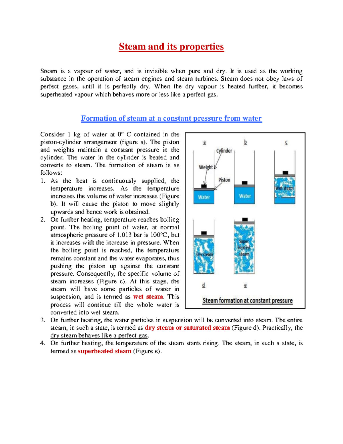 Properties of steam in dairy engineering - Steam and its properties ...