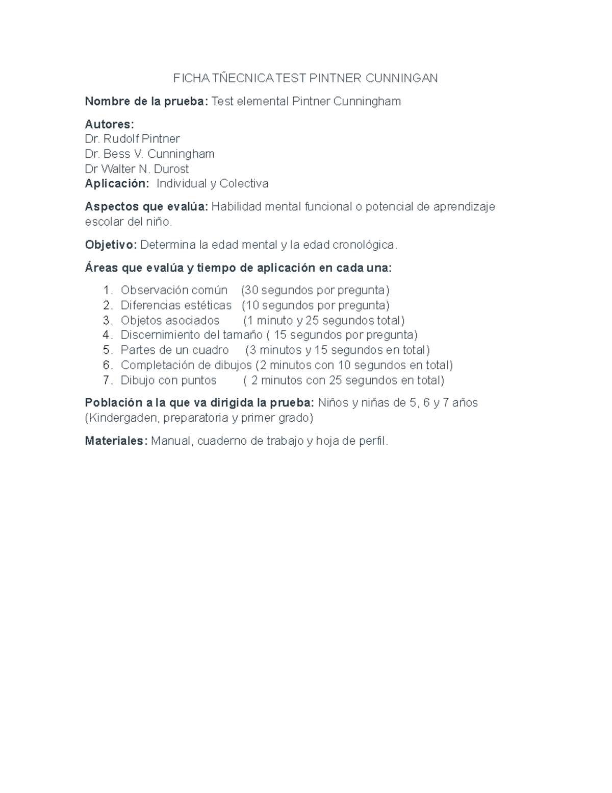 Ficha Tñecnica TEST Pintner Cunningan - FICHA TÑECNICA TEST PINTNER ...