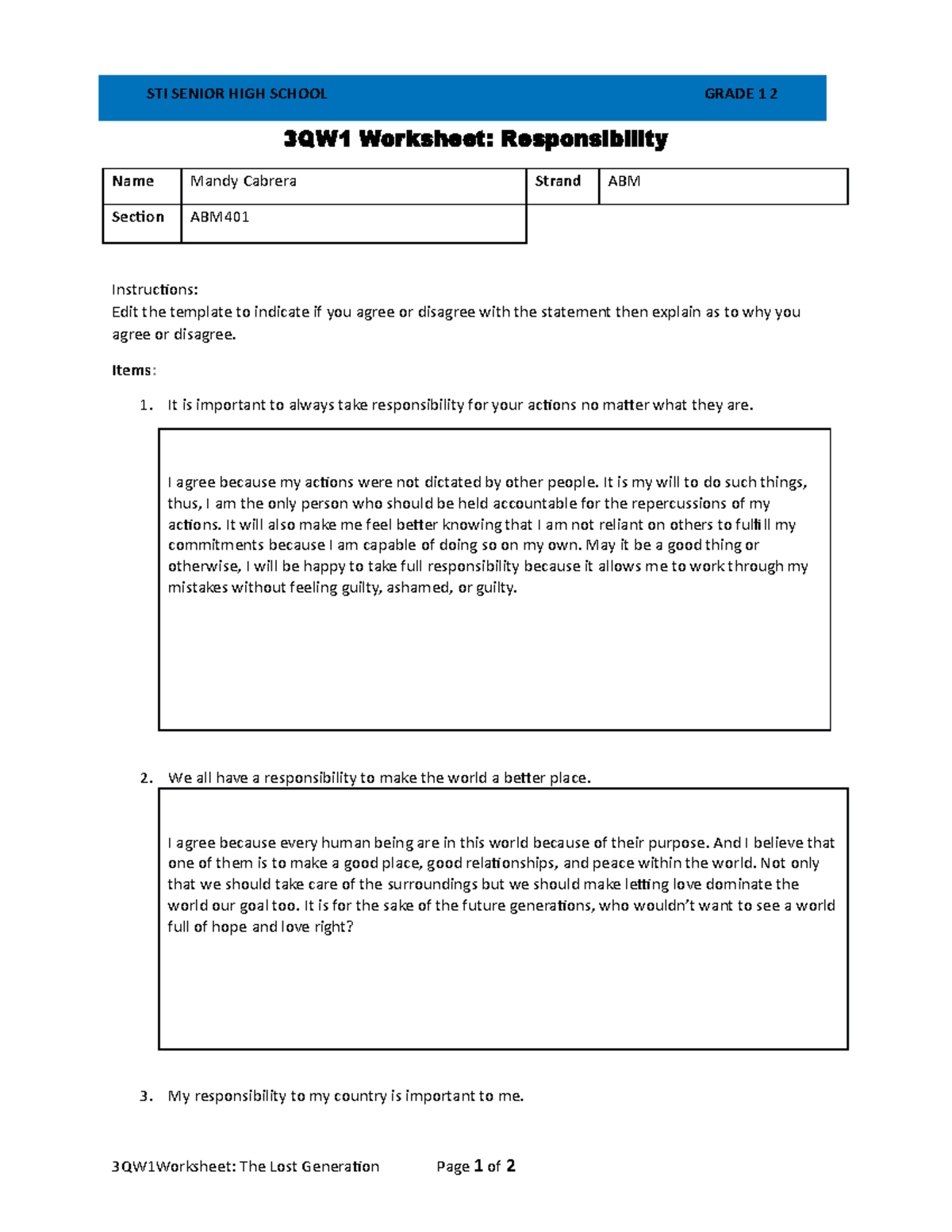 Responsibility - Tackles about entrepreneur responsibilities in line ...