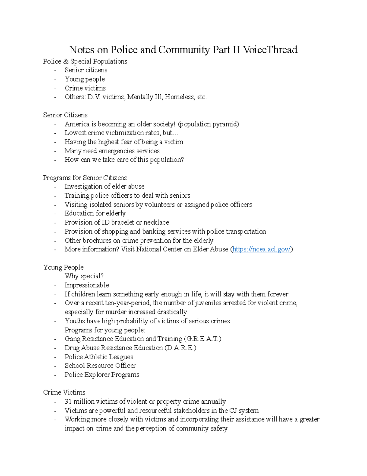 Notes on Police and Community Part II Voice Thread - Notes on Police ...