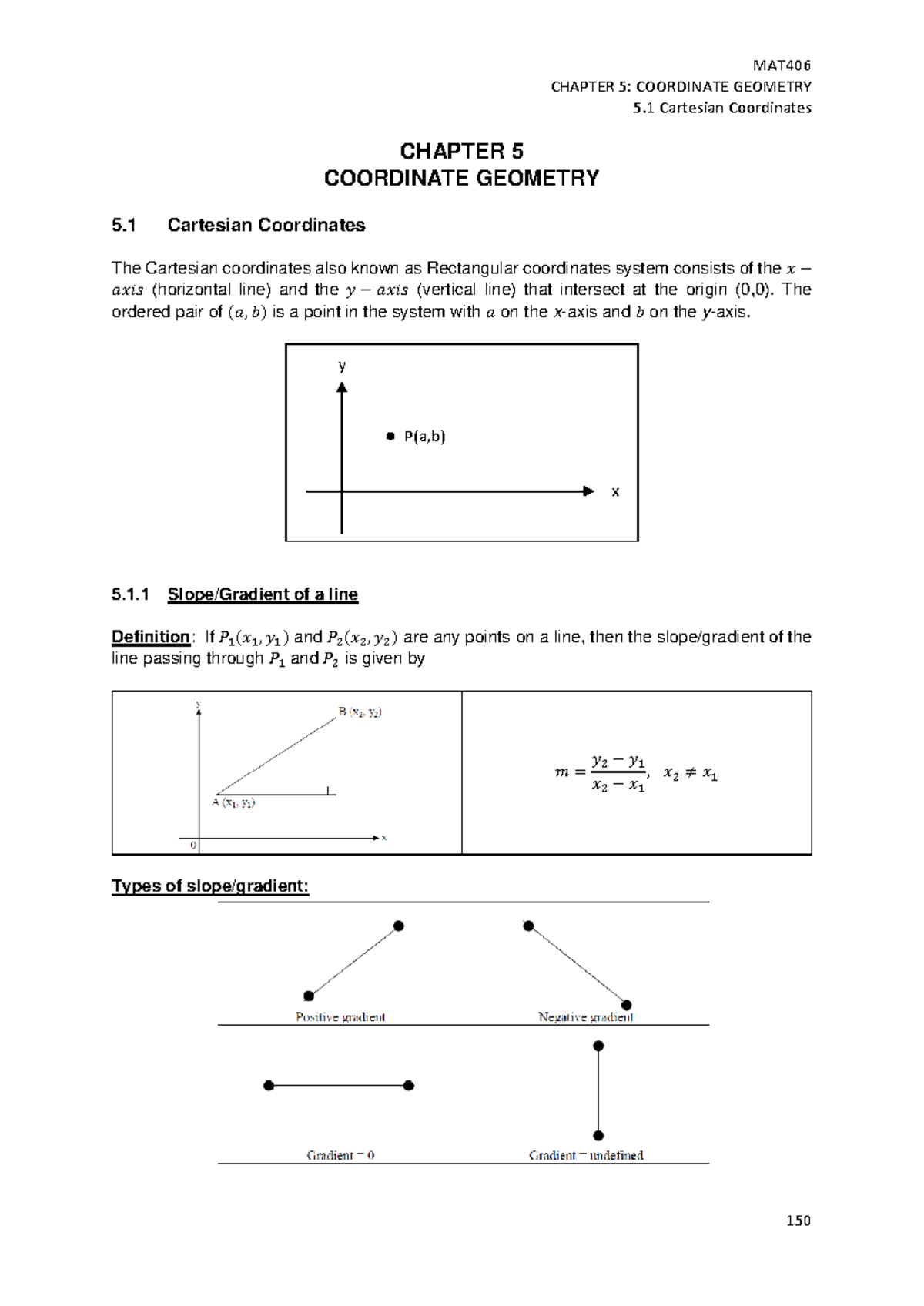 Chapter 5,6,7,8 - CHAPTER 5: COORDINATE GEOMETRY 5 Cartesian ...