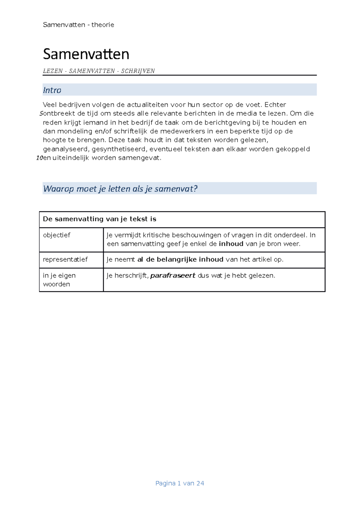 Les 4 CV Samenvatten en herschrijven theorie en oefeningen ...