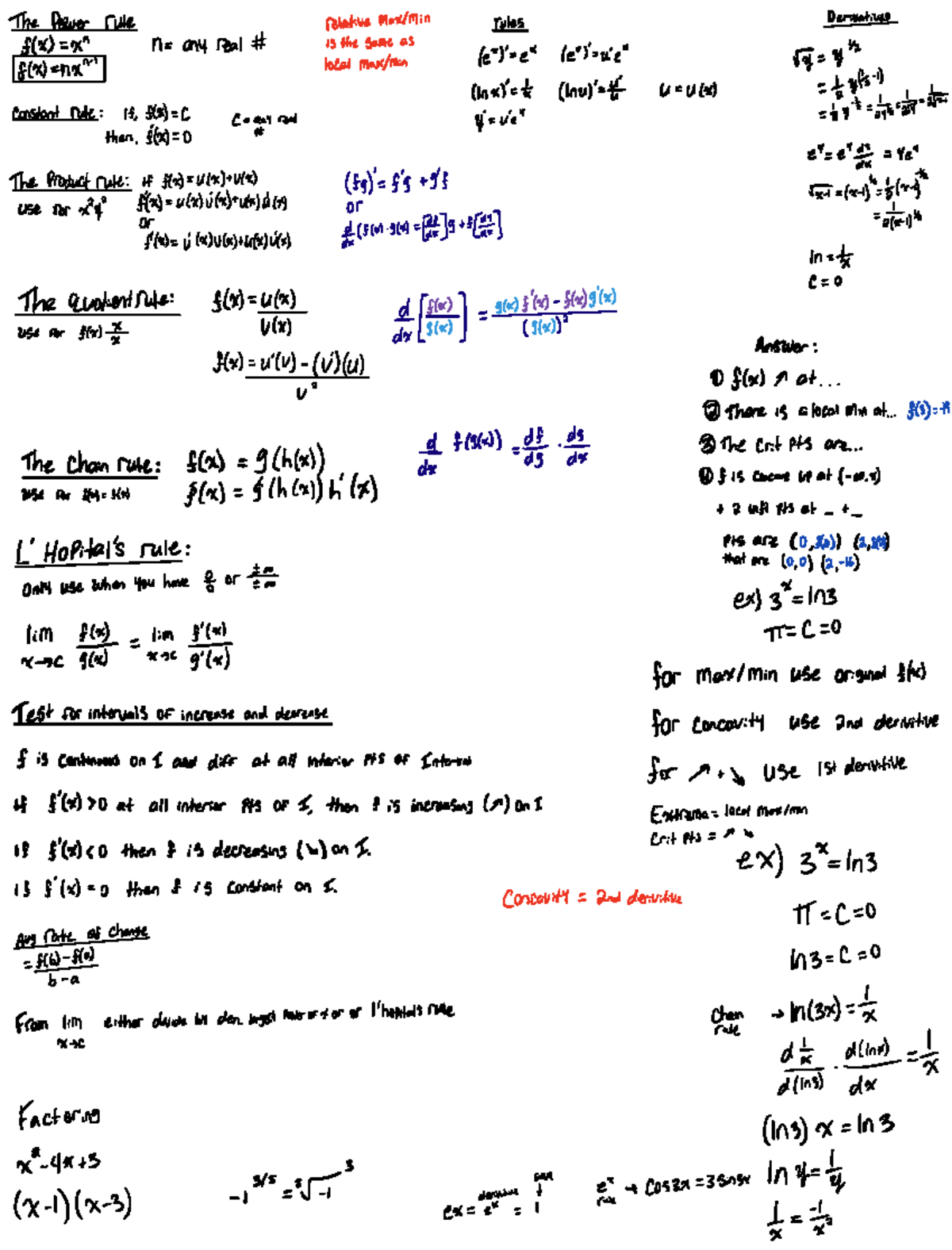 Calculus Rules Thepower Rule Derivatives G X Xn Msanyreal Isthe