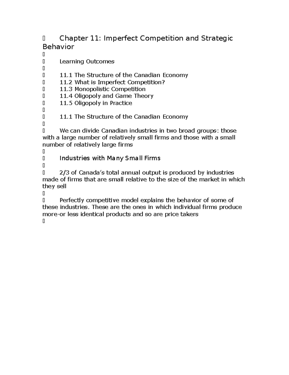 Summary Microeconomics - Chapter 11,12,14,16 - Chapter 11: Imperfect ...