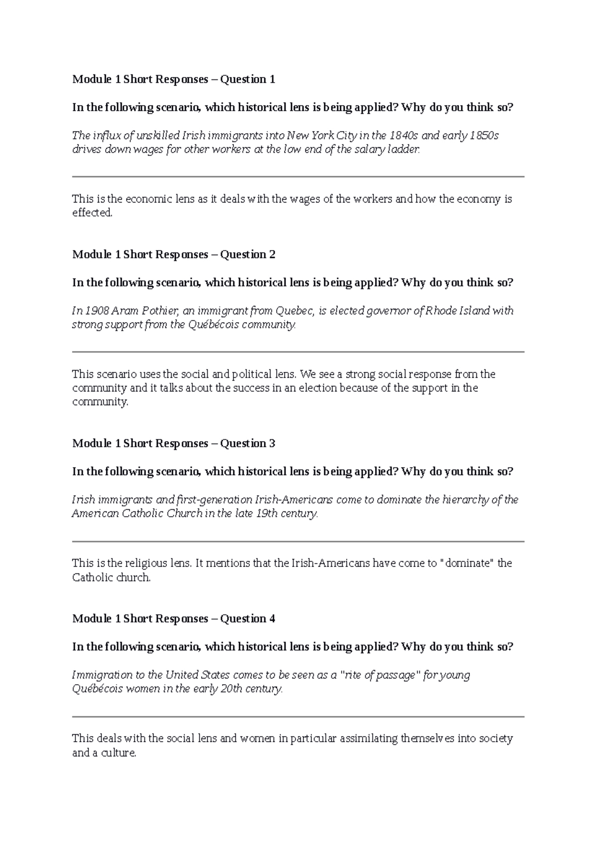 Ian Edmonston HIS 200 Applied History - Module 1 Short Responses ...