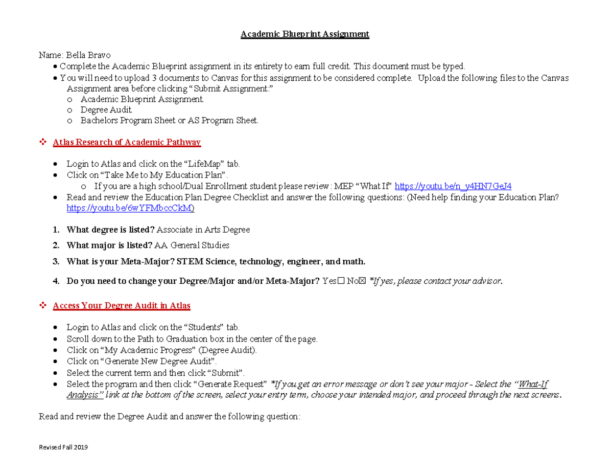Academic Blueprint - Three different assignments to make a decision on ...