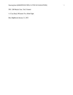 Module 2 Short Paper - Bess Stephenson Module 2-2 Case Study Short ...