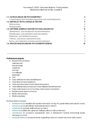 Psychometria Testy psychologiczne teoria i praktyka - KONSTRUOWANIE ...