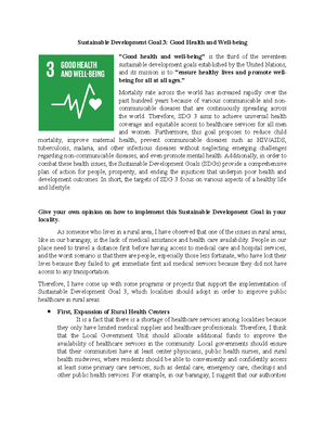 Econ Dev SDGs - Essay - How do we level up, as a country, given the UN ...