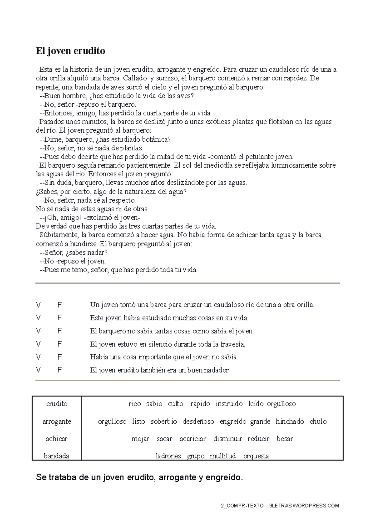 2 compr-texto - guía - El joven erudito Esta es la historia de un joven ...