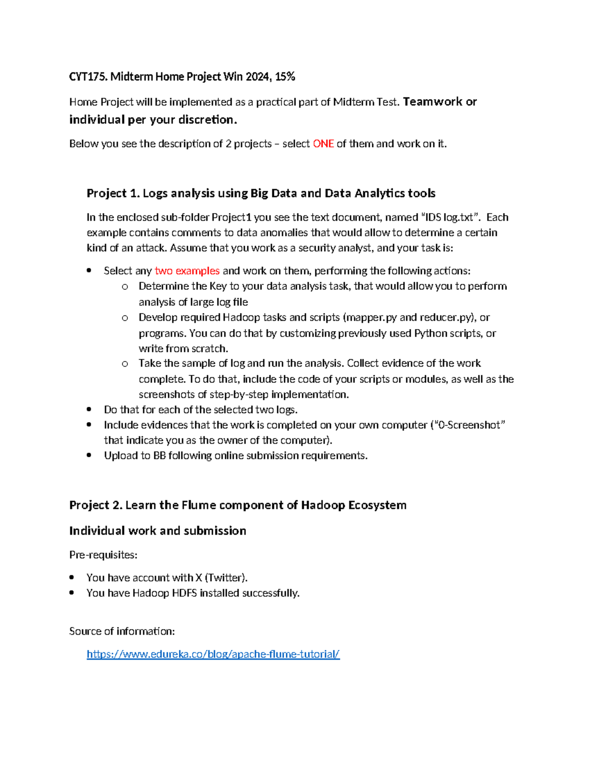 Home projects Midterm Win2024 - CYT175. Midterm Home Project Win 2024 ...