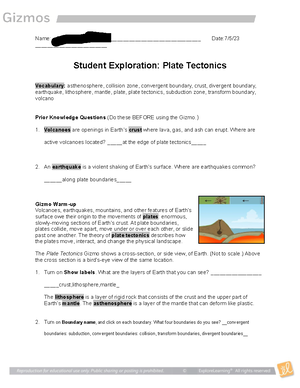 Lab 2 - Plate Tectonics - Lab 2 - Lab 2: Plate Tectonics Lab Worksheet ...