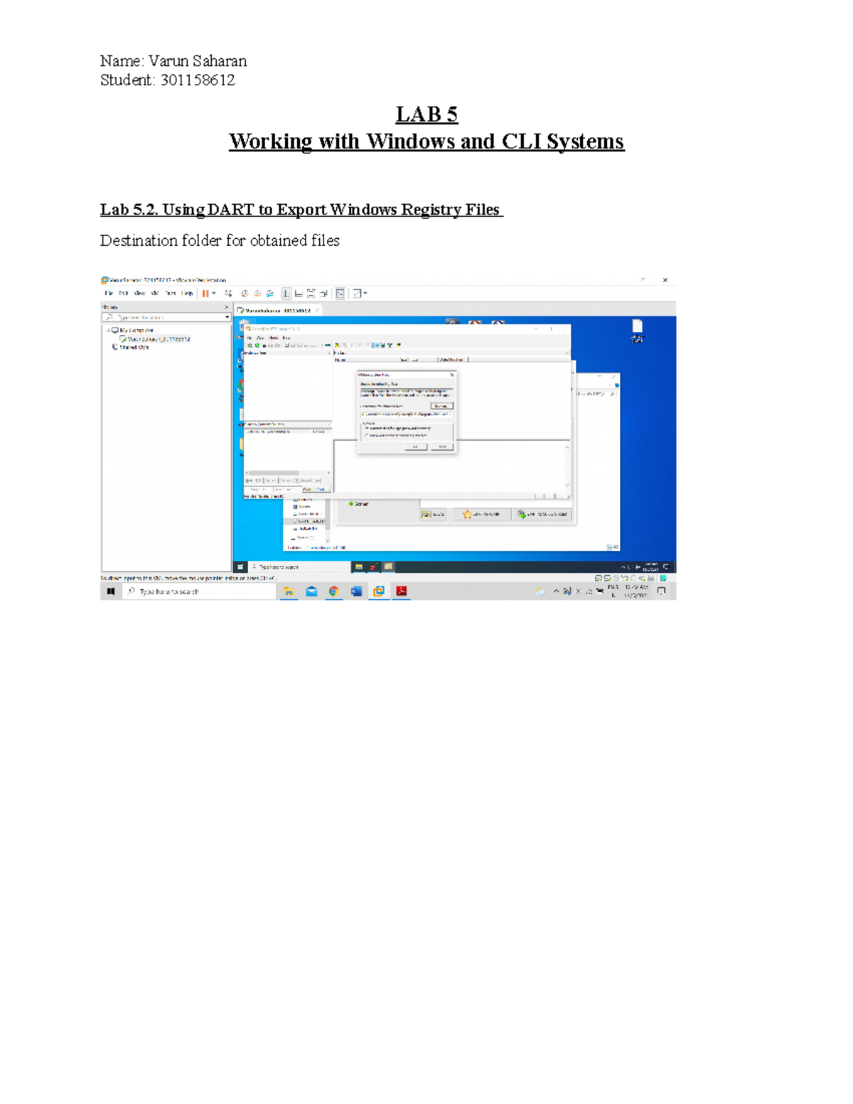 Labwork number 5 - Student: 301158612 LAB 5 Working with Windows and CLI Systems Lab 5. Using ...