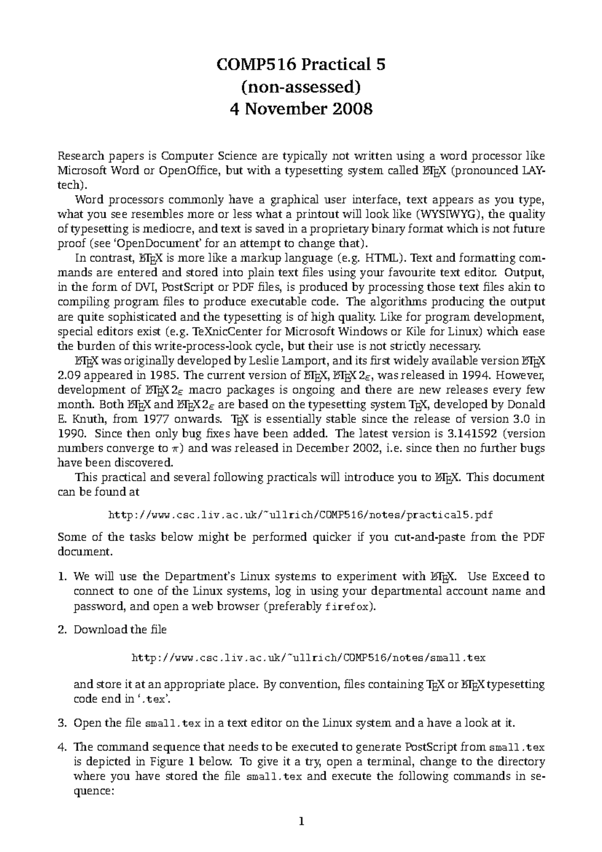 Practical 5 - practice - COMP516 Practical 5 (non-assessed) 4 November ...