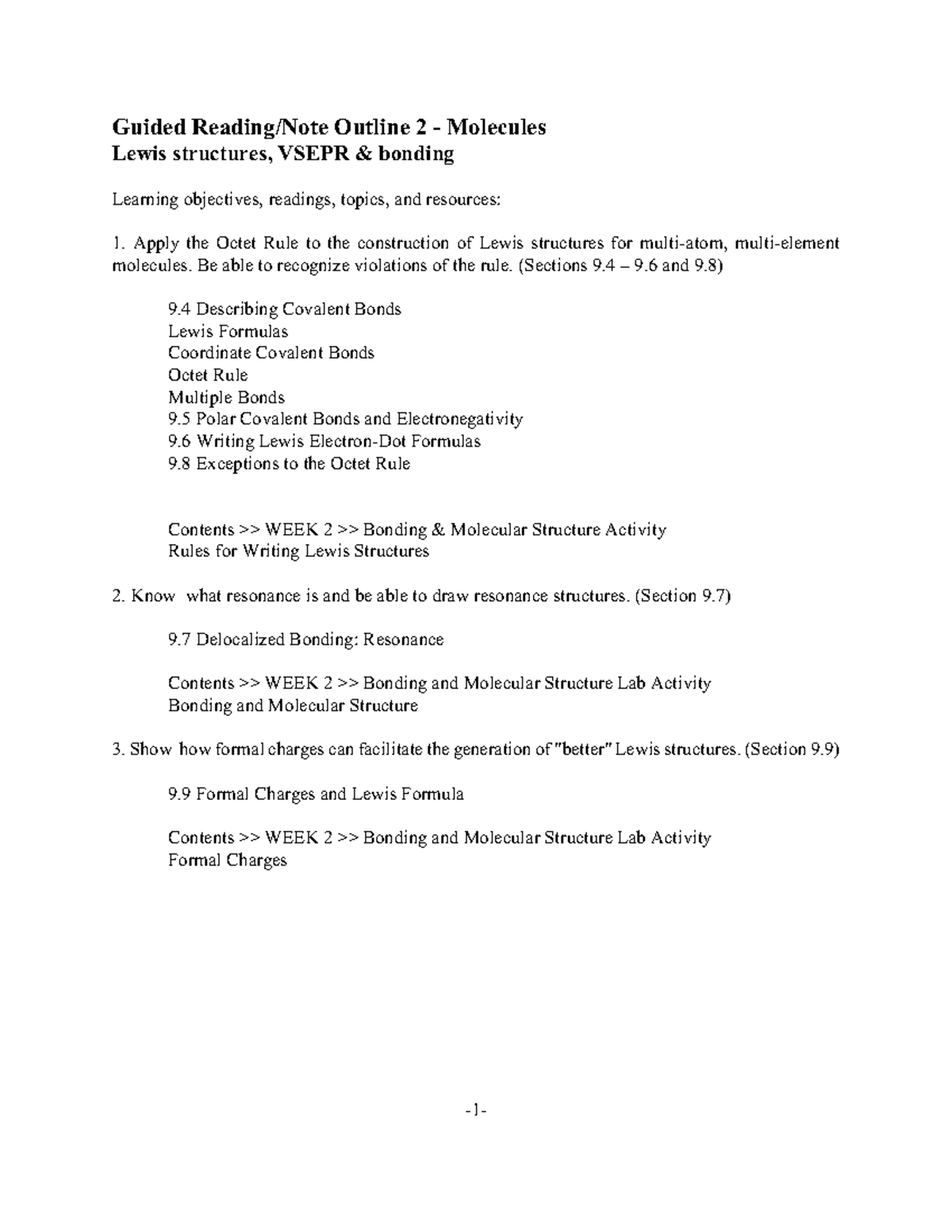 Guided Reading 2 - Molecules - W24 - Guided Reading/Note Outline 2 ...