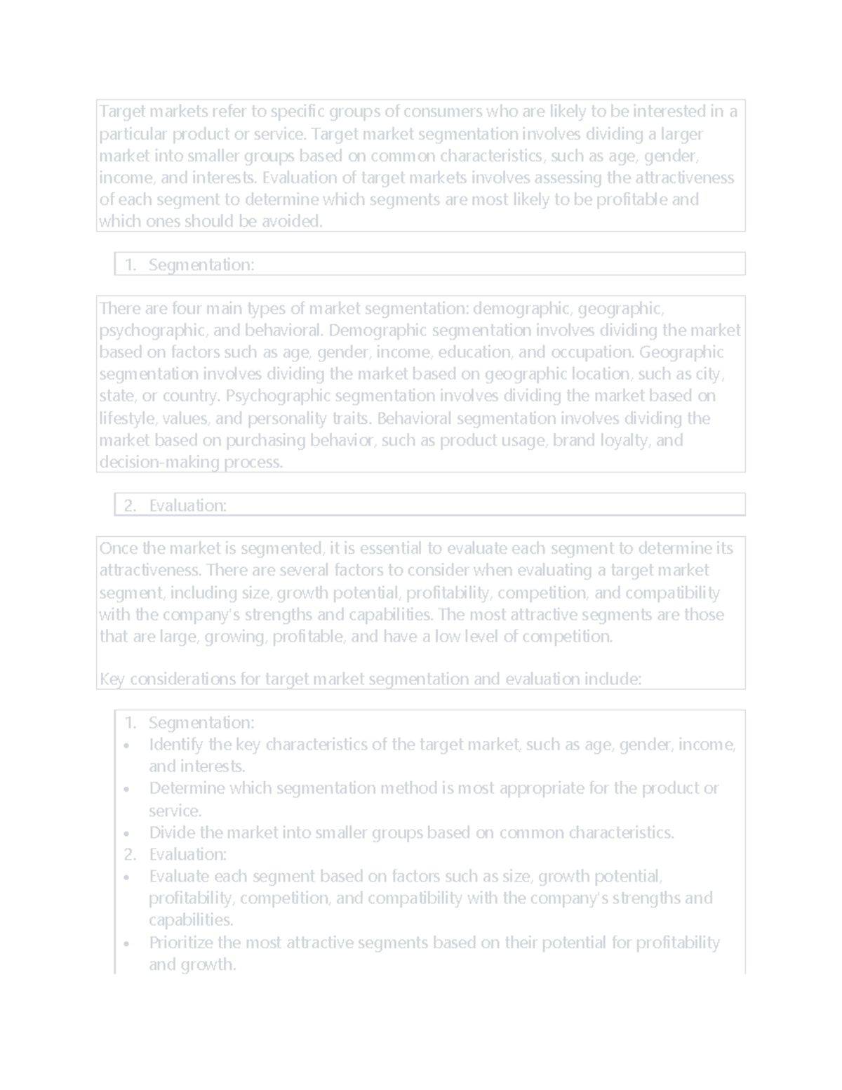 Marketing Ch 5 - Target Markets: Segmentation and Evaluation - Target ...