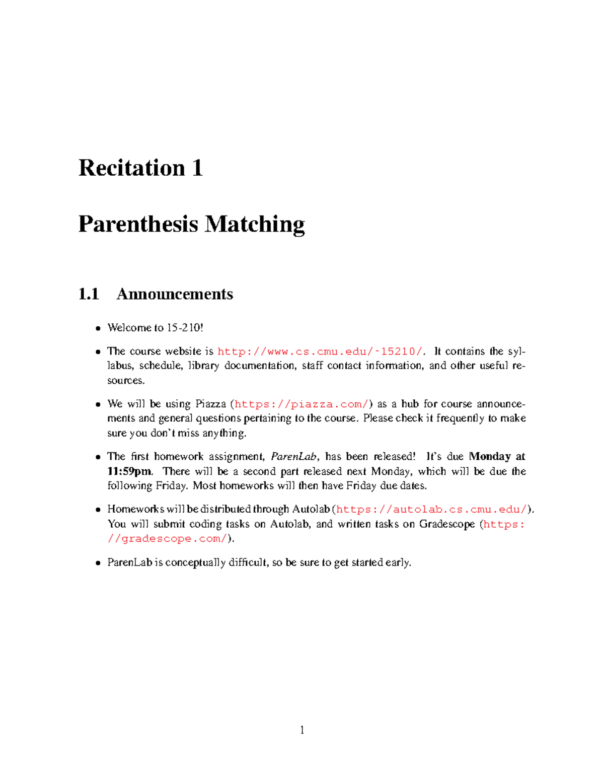 Notes Recitation 1 Parallel And Sequential Data Structures And 9003