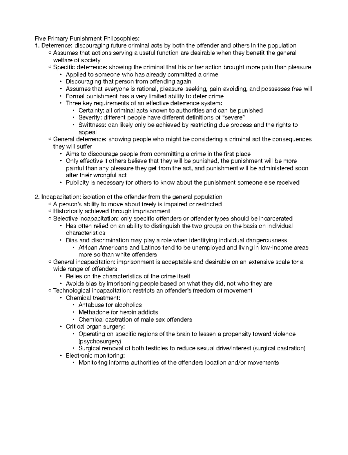 Chapter 2 Why Do We Punish - Five Primary Punishment Philosophies ...
