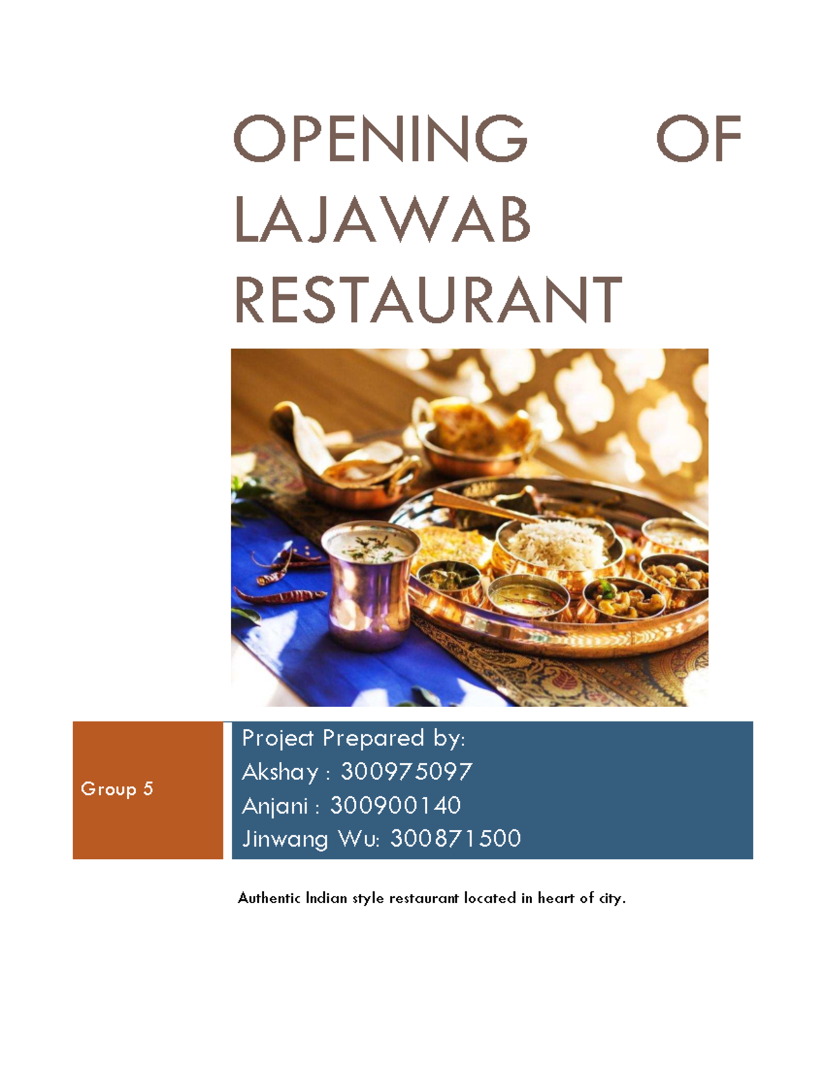 Opening OF Lajawab Restaurant Group 5 - OPENING OF LAJAWAB RESTAURANT ...