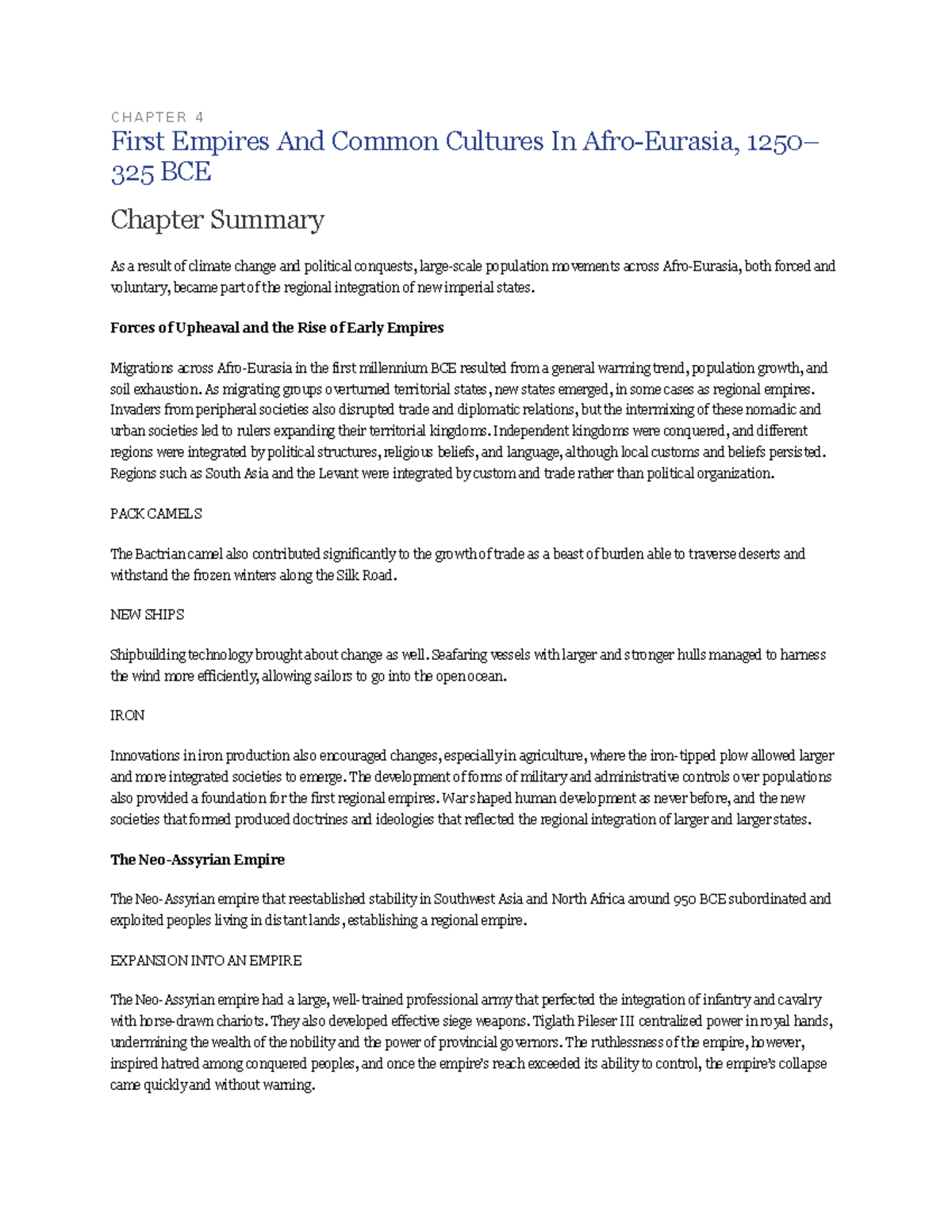 Chapter 4 - Lecture notes 4 - CHAPTER 4 First Empires And Common ...