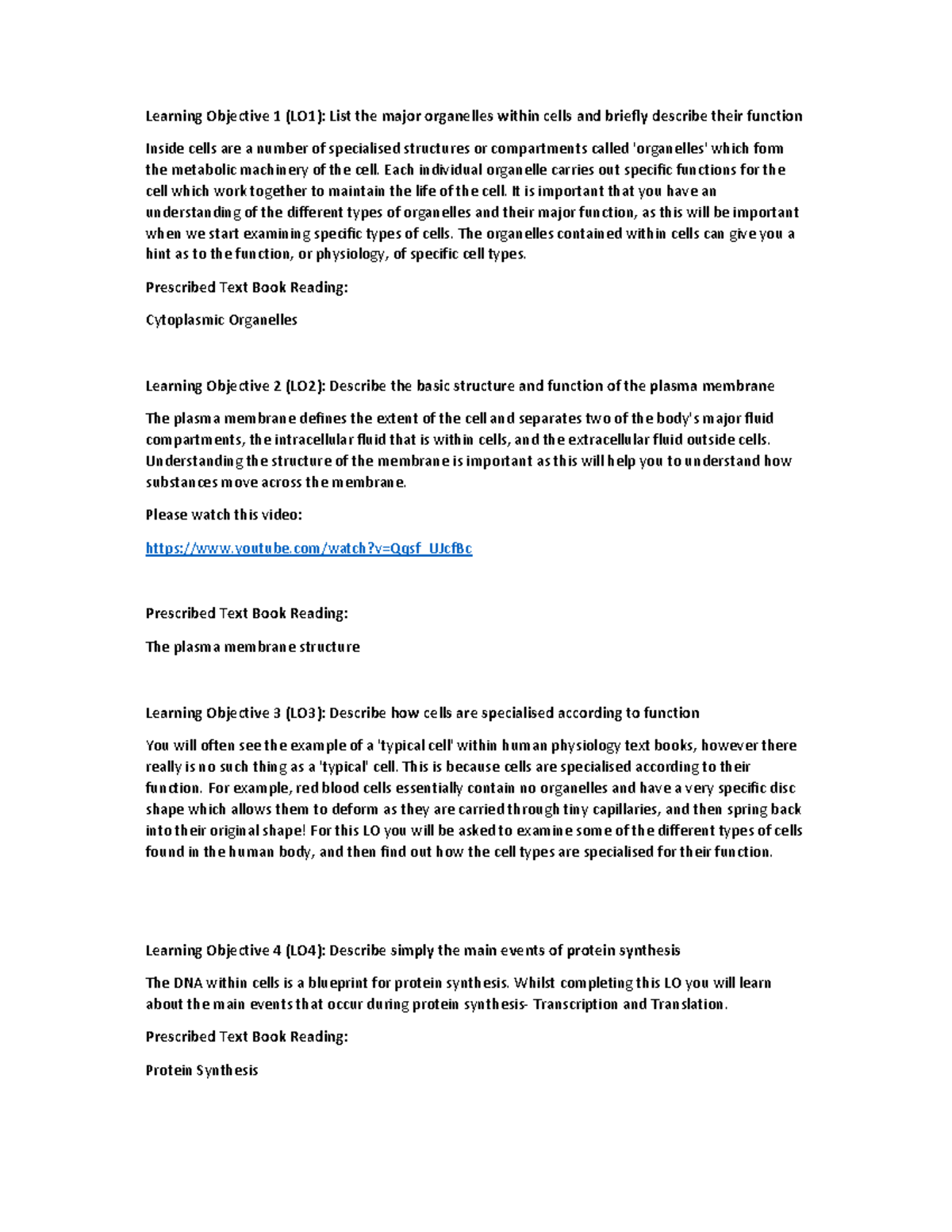 Cell Structure And Function Warning Tt Undefined Function 22 Learning Objective 1 Lo1