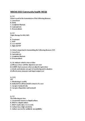 MBCh B 2022 Community health Practical - MBChB 2022 Community health ...