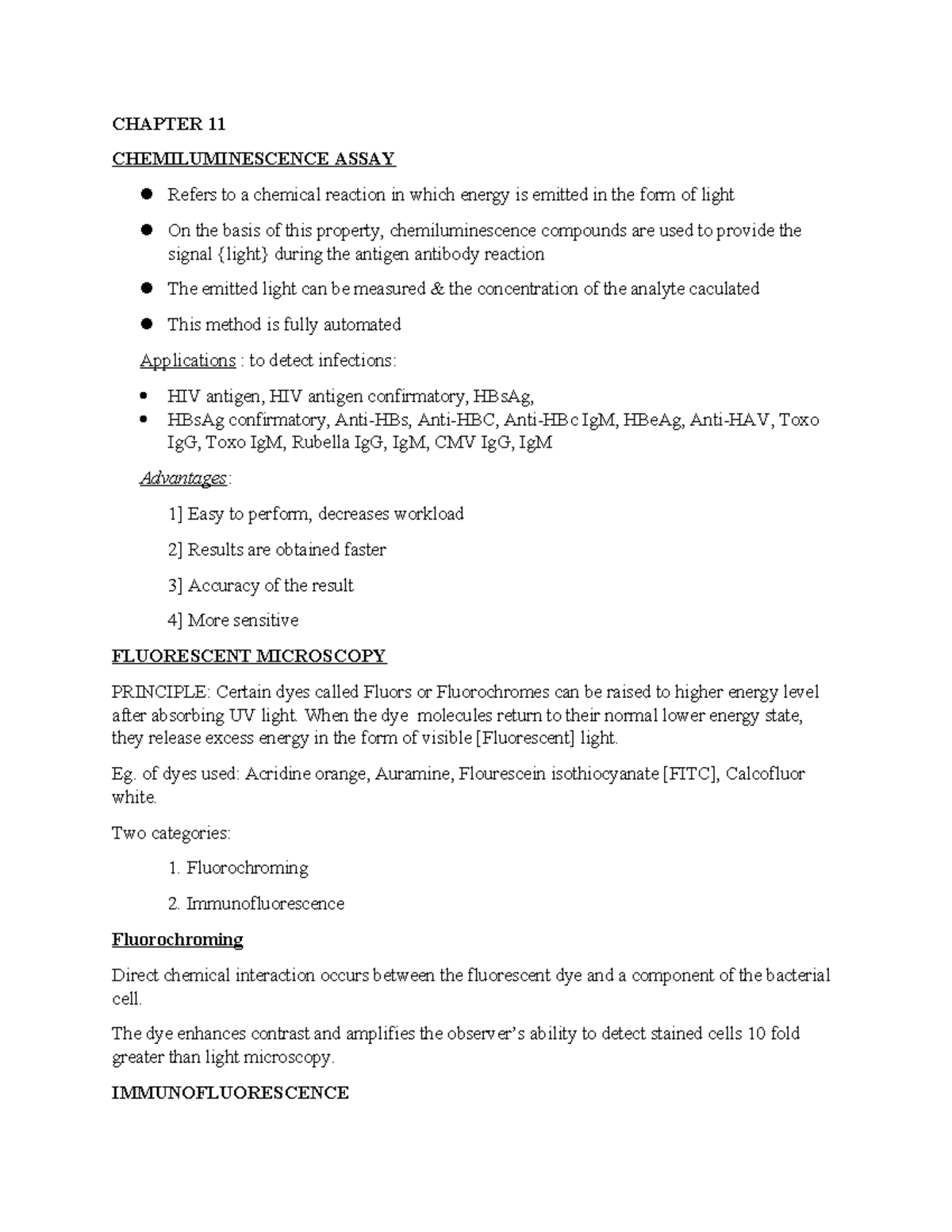 Chapter 11 - medical notes - CHAPTER 11 CHEMILUMINESCENCE ASSAY Refers ...