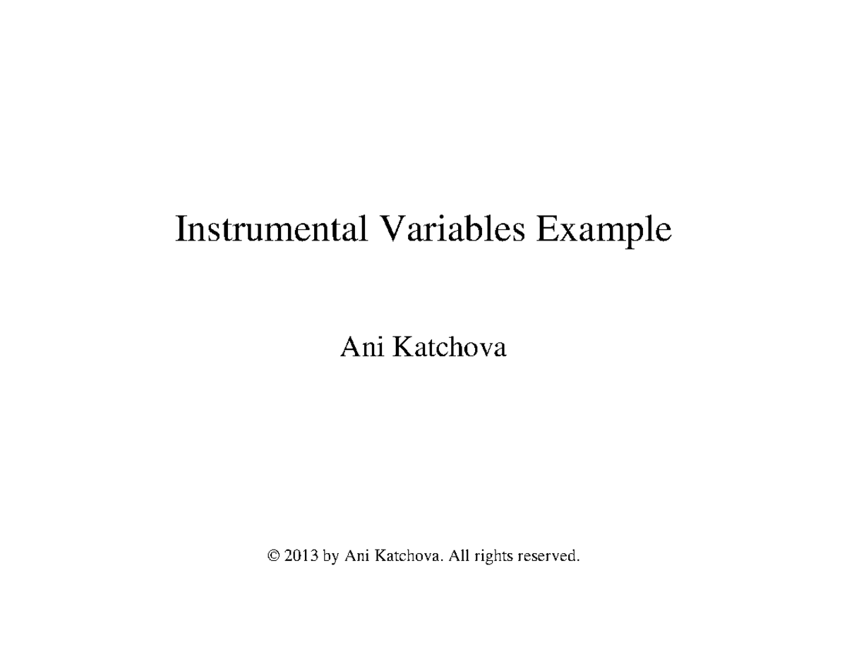 Instrumental-Variables-Example - Instrumental Variables Example Ani ...