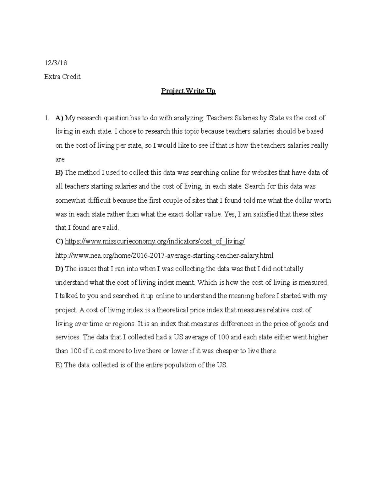 EC Project for Statistics - 12/3/18 Extra Credit Project Write Up 1. A ...