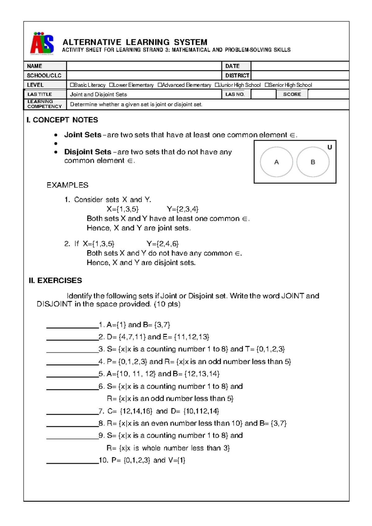 LS3 Activity Sheet - bmbmbmbm - ALTERNATIVE LEARNING SYSTEM ACTIVITY ...