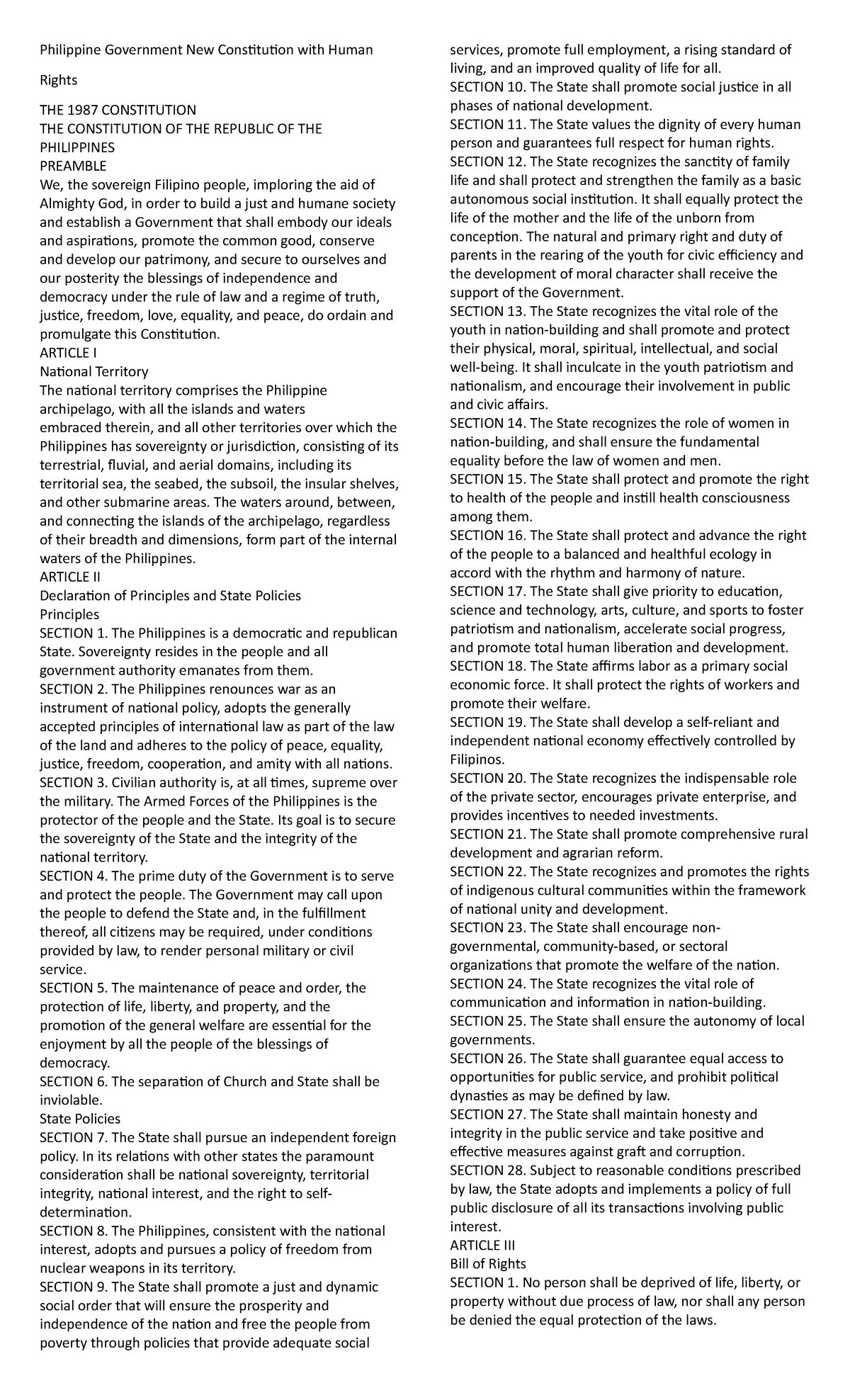 GEN ED Social Science - Reviewer - Philippine Government New ...