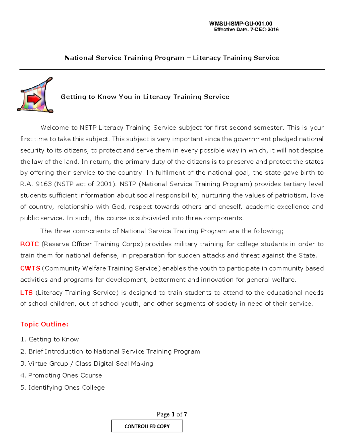 Exam - exam - Effective Date: 7-DEC- Page 1 of 7 National Service ...