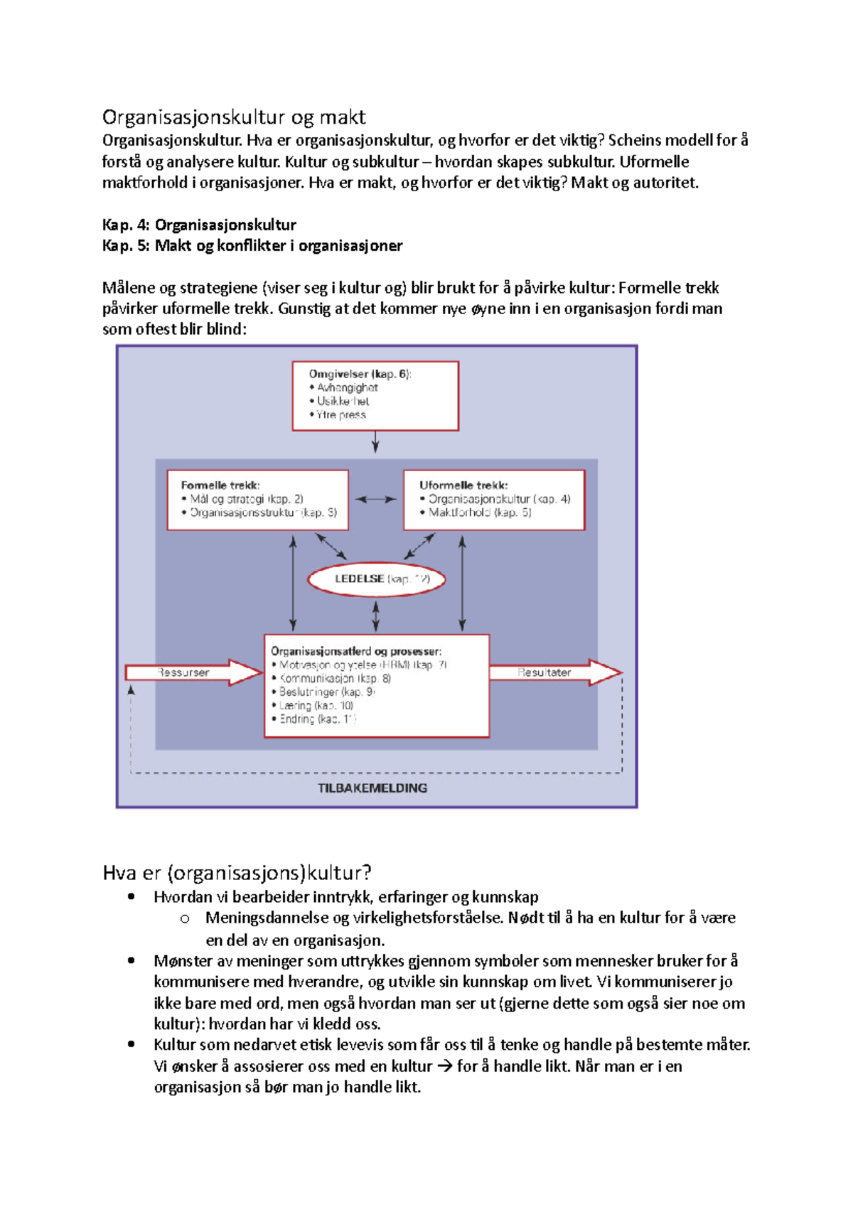 4&5- Organisasjonskultur og makt - Organisasjonskultur og makt ...