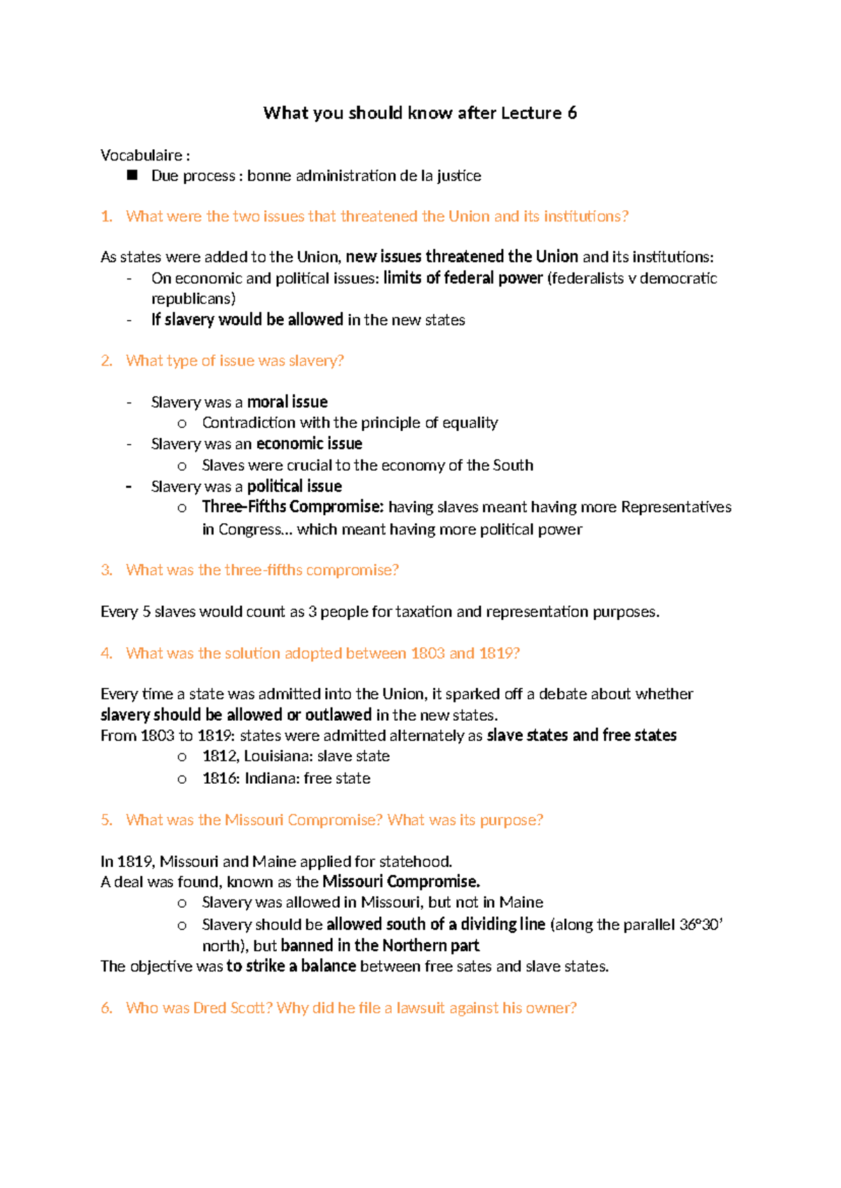 What you should know after Lecture 6th - What you should know after ...