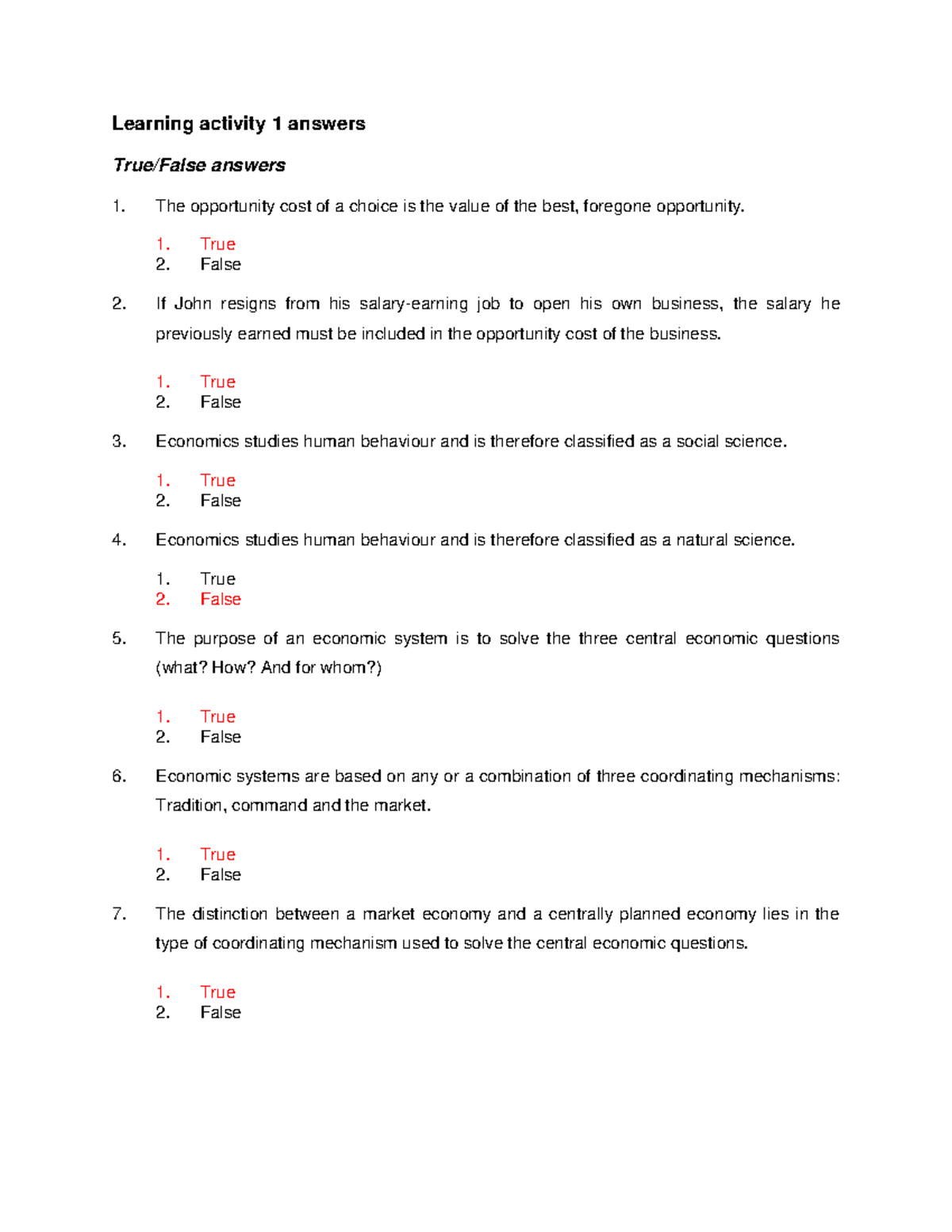 ECS1500 Activities AND Solutions - Learning activity 1 answers True ...
