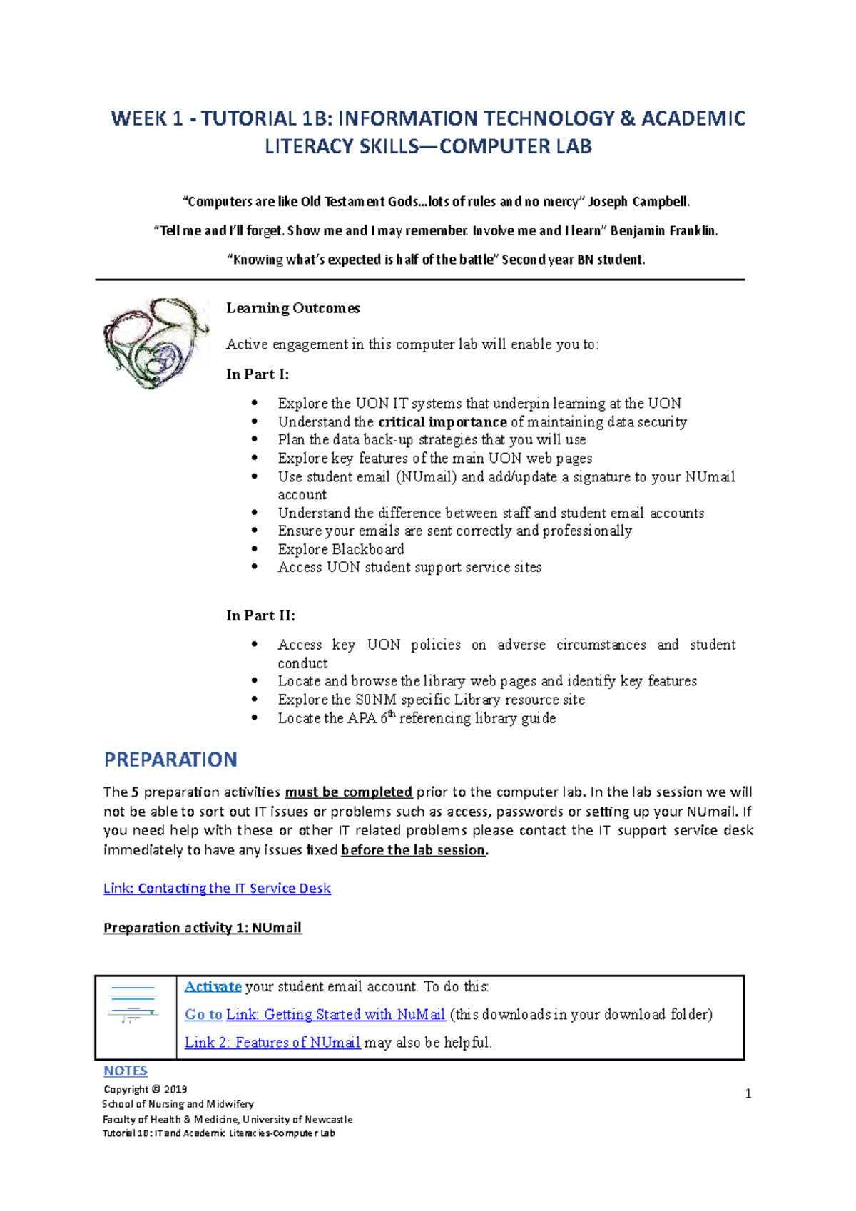 Week 1-Tutorial 1B-Midwifery - WEEK 1 - TUTORIAL 1B: INFORMATION TECHNOLOGY & ACADEMIC LITERACY ...