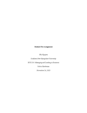 BUS400 4-2- Harvard Business Review Simulator and Journal - Module Four ...