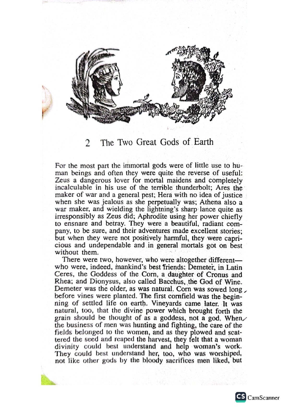 The Two Great Gods of Earth - Bsed English - Studocu