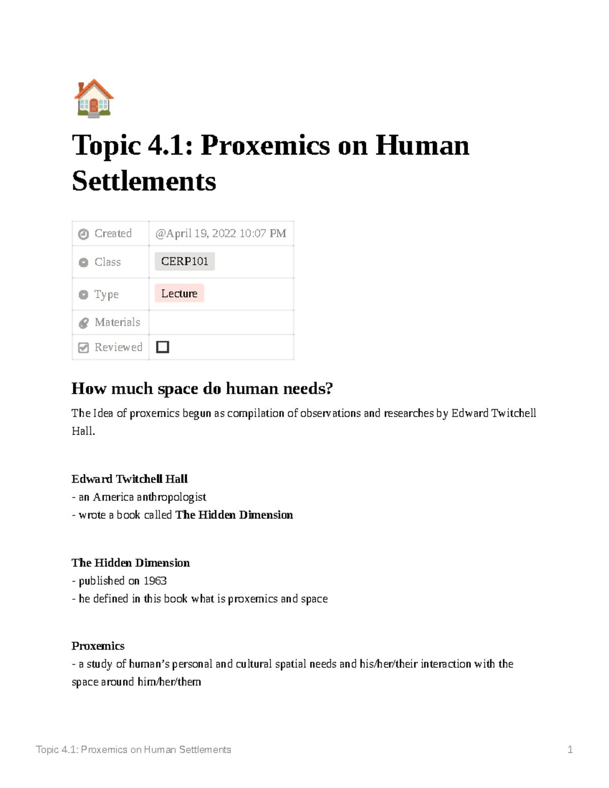 Module 4.1 Proxemics on Human Settlements - 🏠 Topic 4: Proxemics on ...