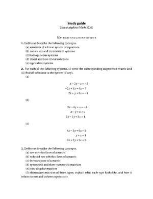 Math 3333 2016 homework 1 - Linear Algebra I Spring 2016 Homework 1 Due ...