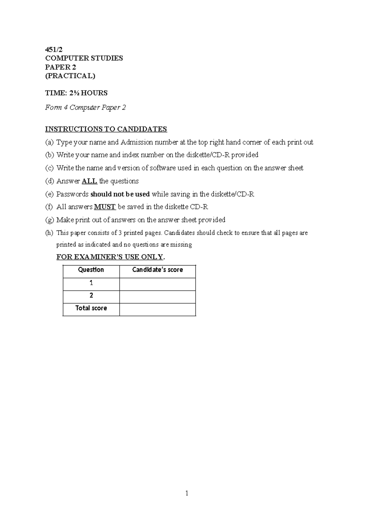 COMP P2-New-2 - Notes on criminal law - 451/ COMPUTER STUDIES PAPER 2 ...