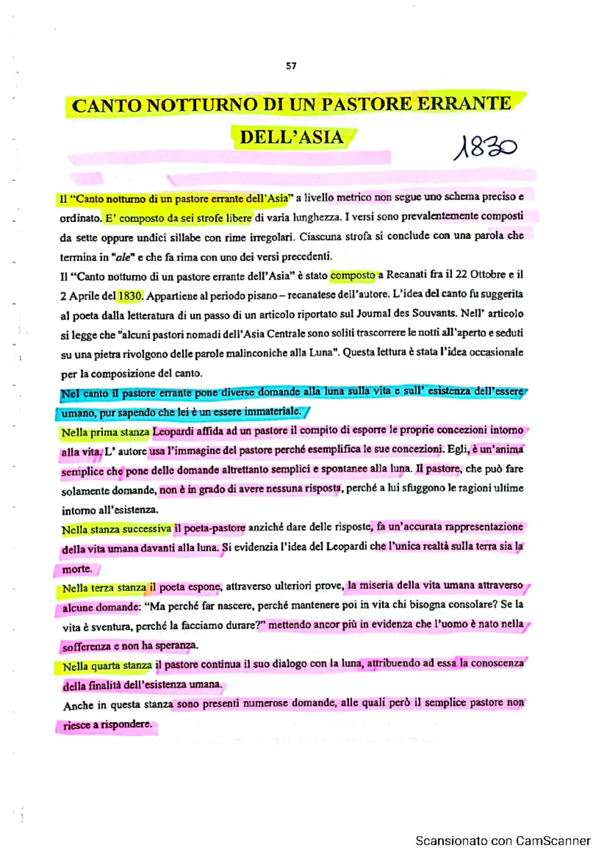 Analisi e parafrasi G. Leopardi - Canto notturno di un pastore errante ...