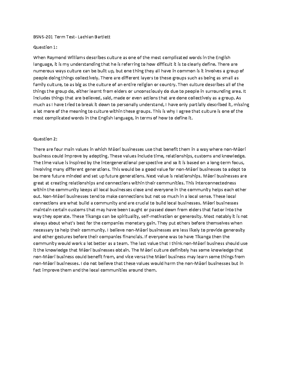 BSNS-201 Term Test - nof rn - BSNS-201 Term Test- Lachlan Bartlett ...